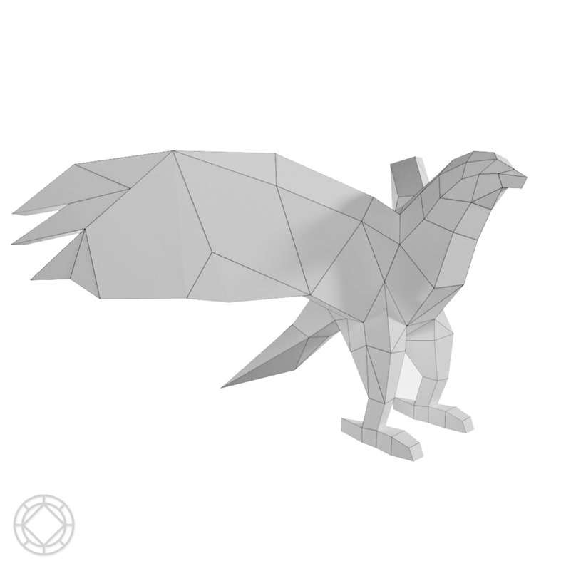 DIY PAPERCRAFT Hawk, Origami Gift, PDF Template, Low Poly, 3D Sculpture ...