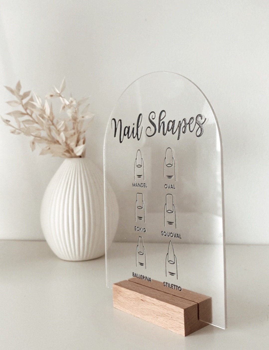 Nail Shapes Display Nail Studio Decoration Nail Shapes Sign Nail Design ...