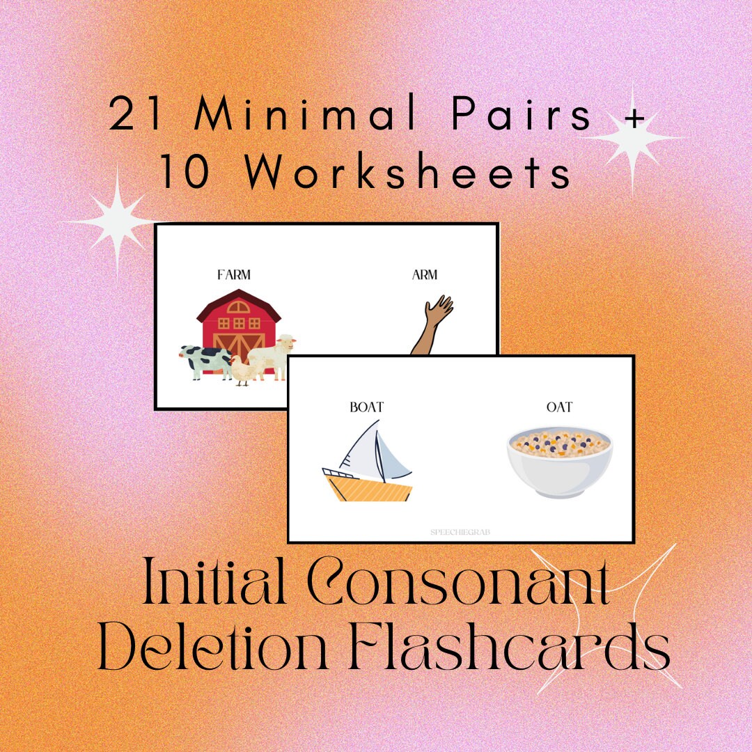 Minimal Pairs Initial Consonant Deletion Speech Therapy Minimal Pairs ...