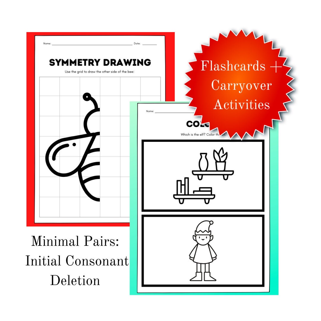 Minimal Pairs Initial Consonant Deletion Speech Therapy Minimal Pairs ...