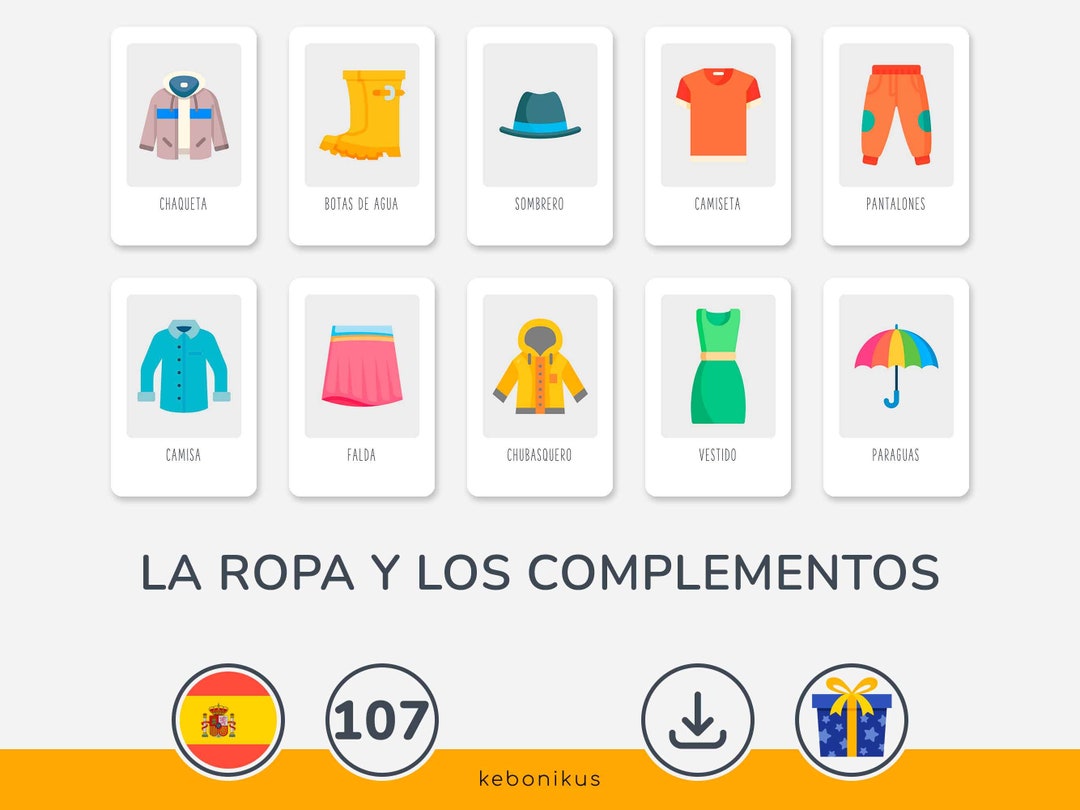 Tarjetas Educativas De La Ropa Para Niños – Descarga Las 107 Tarjetas ...