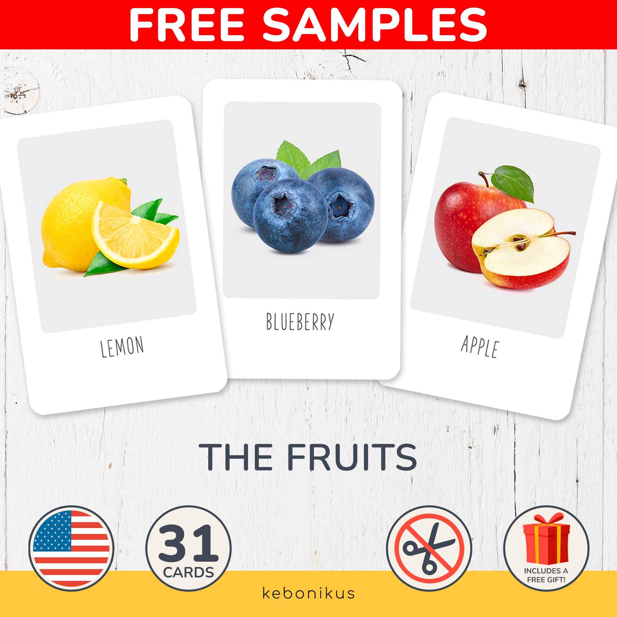 Educational Fruit Cards for Kids – Download the 31 Montessori Fruit ...