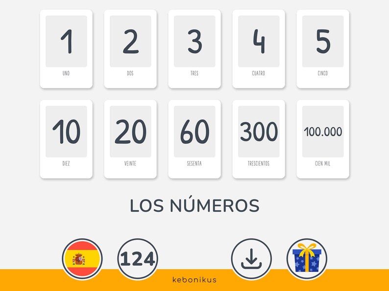 Tarjetas Educativas De Los Números Para Niños – Descarga Las 124 ...