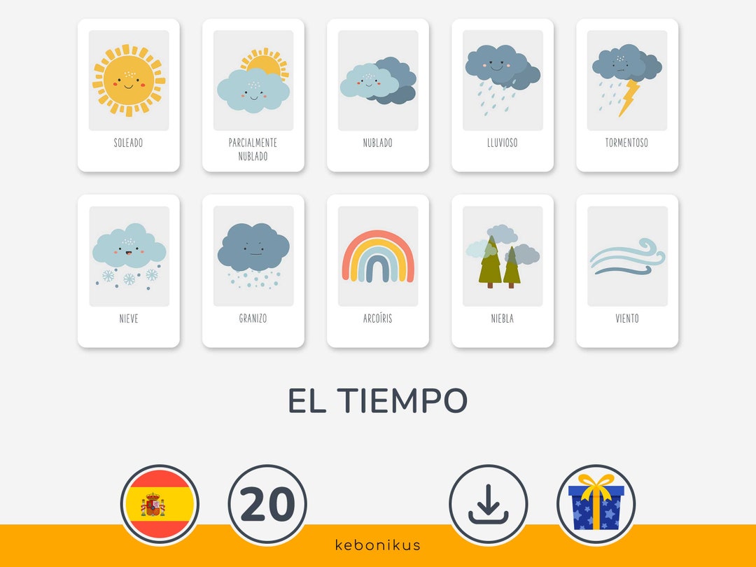 Tarjetas Educativas Del Tiempo Para Niños – Descarga Las 20 Tarjetas ...