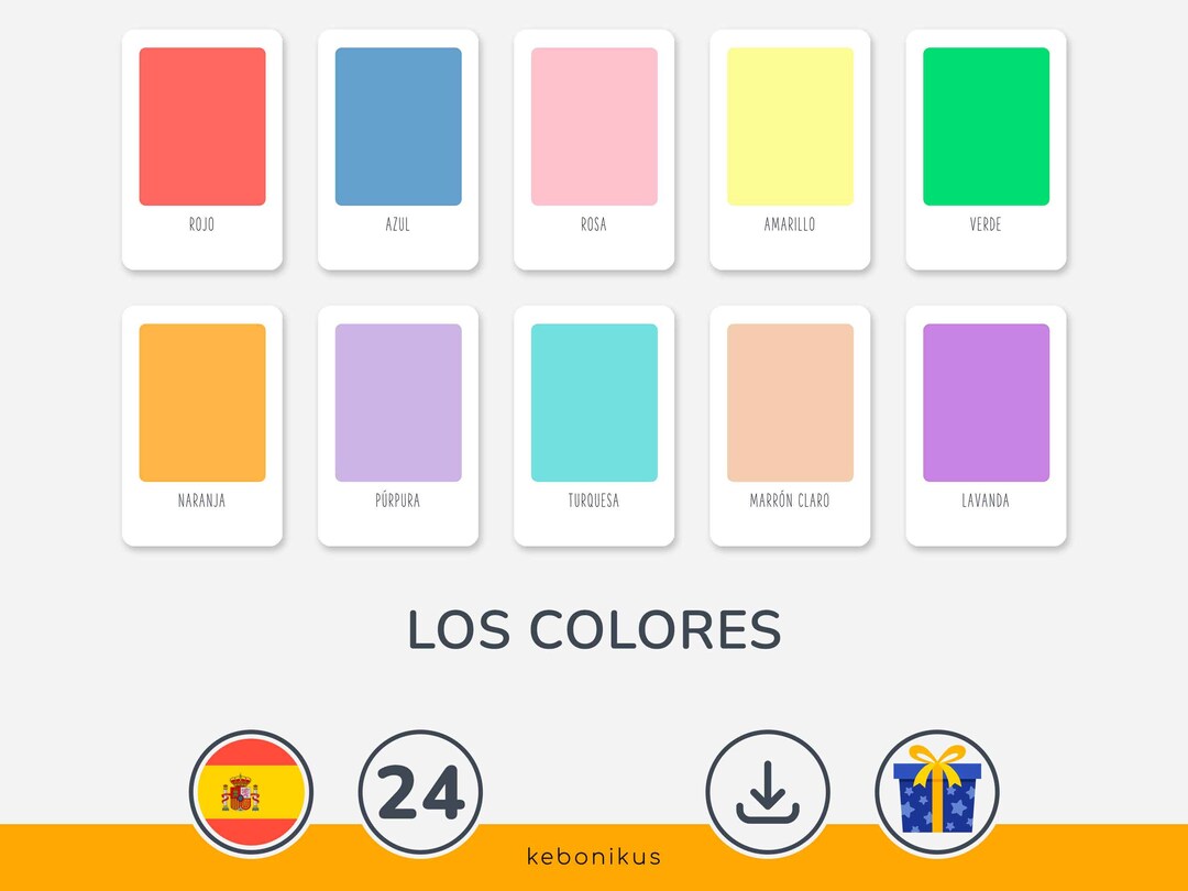 Tarjetas Educativas De Los Colores Para Niños – Descarga Las 24 ...