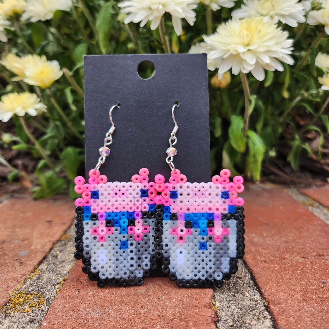Minecraft Inspired Bucket of Axolotl Earrings Handmade Mini - Etsy