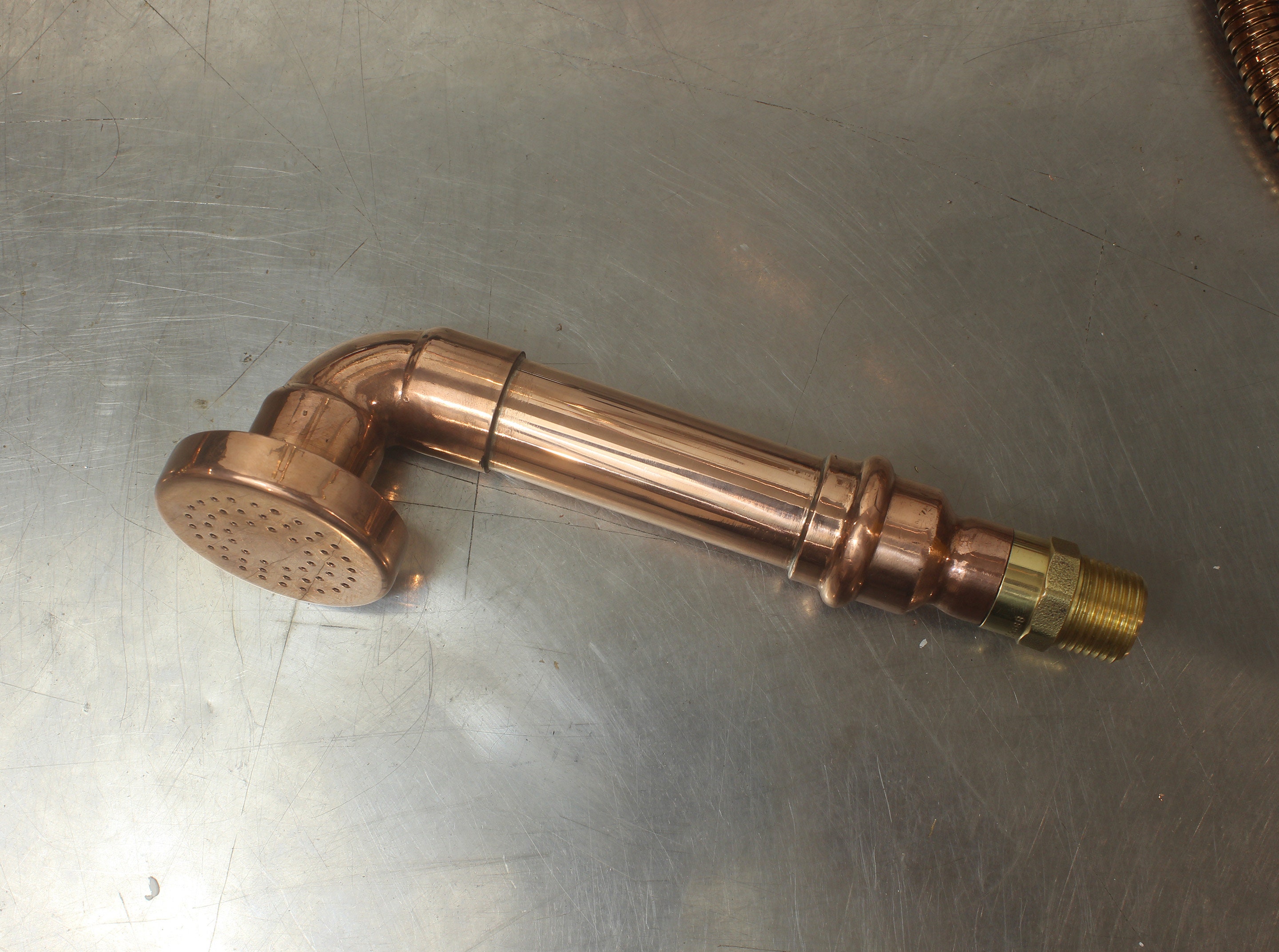 Solid Copper Hand Held Shower Head Outdoor Heavy Duty Design Hose and ...