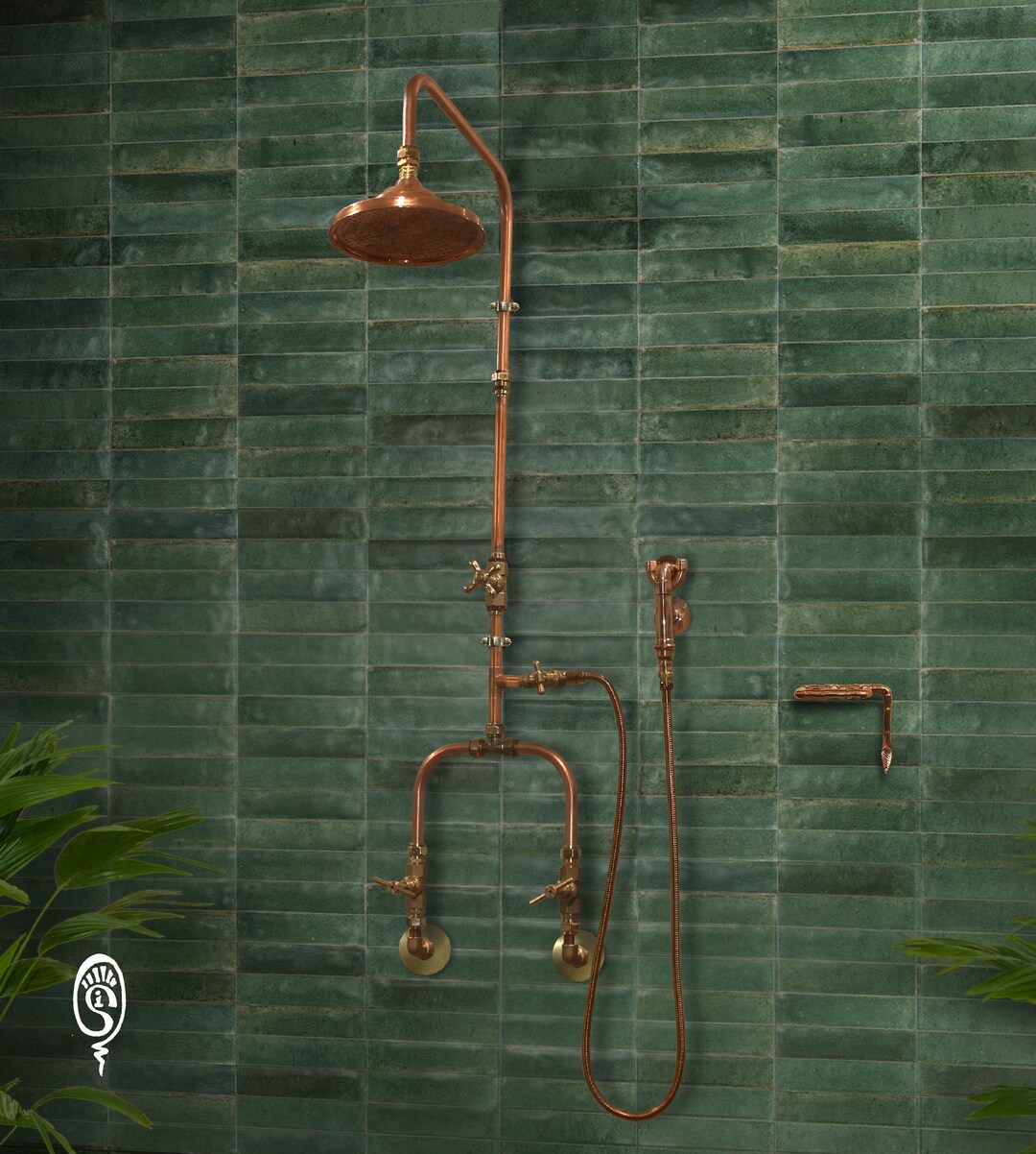 Handmade Solid Copper Rain Shower Set: Bespoke Brass Fixtures - Etsy