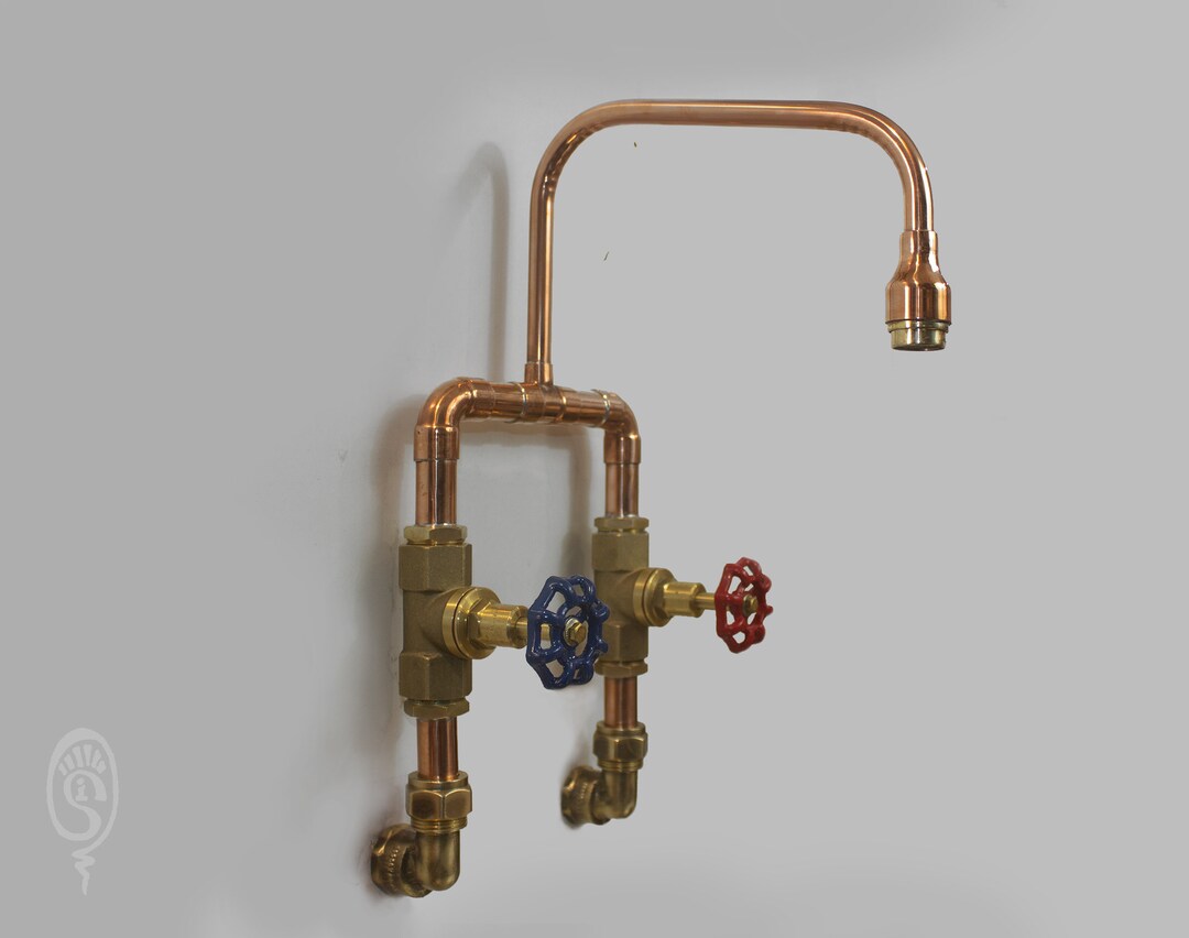Bespoke Copper & Brass Swivel Mixer Tap / Faucet Raw Copper or Coated ...