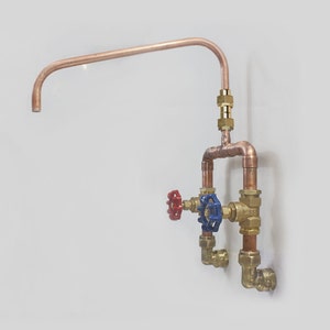 Handmade Copper & Brass Swivel Tap: Wall or Bench Mount - Etsy