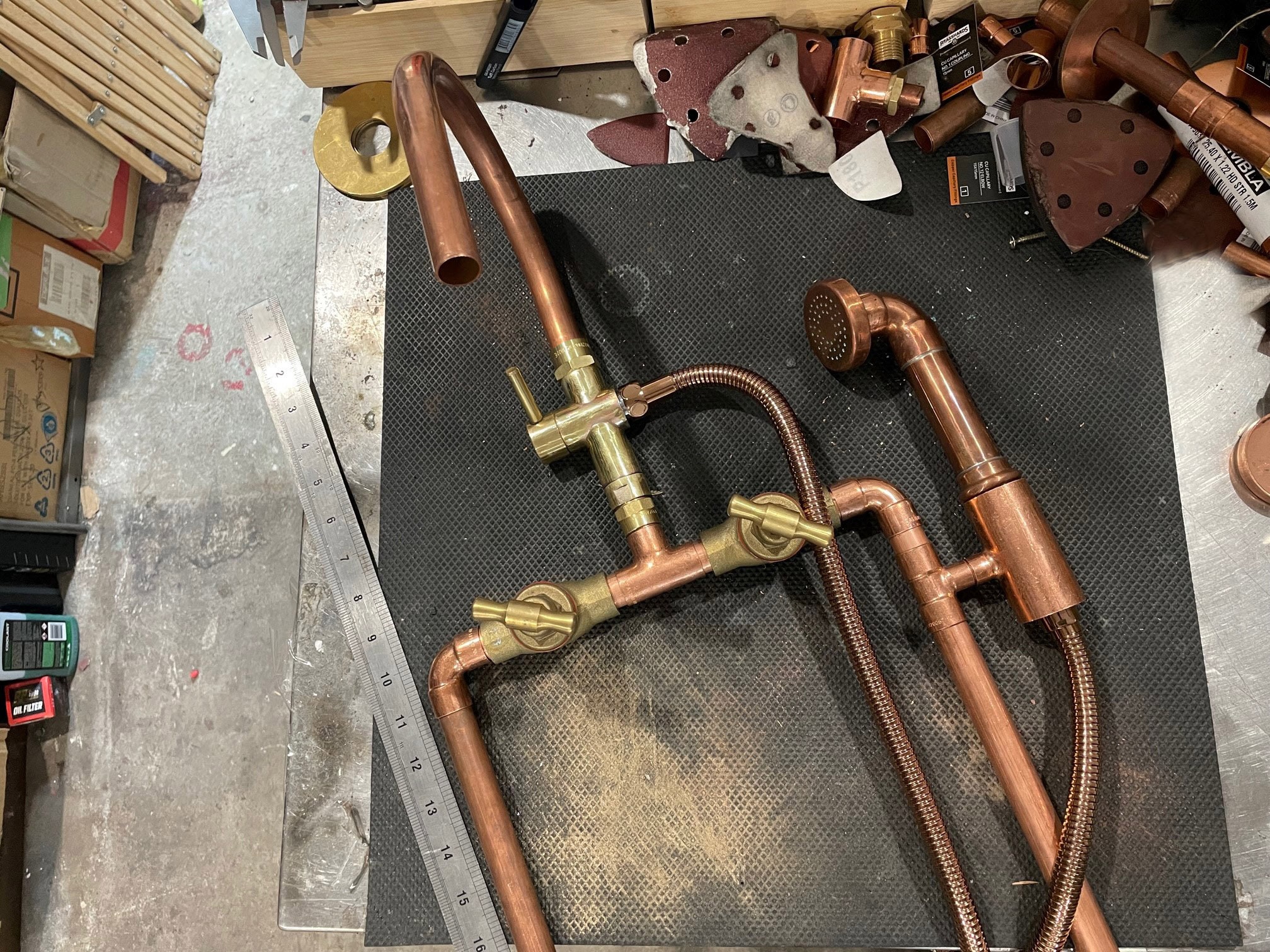 Freestanding Minimalist Copper Mixer Bathtub Filler Wall or Floor Mount ...