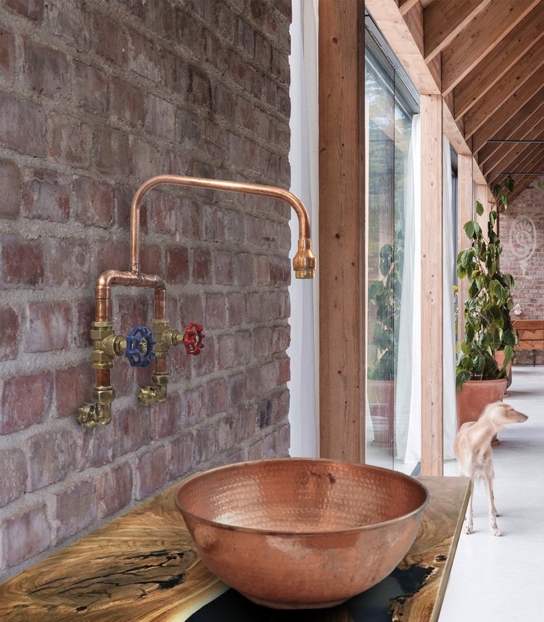 Bespoke Copper & Brass Swivel Mixer Tap / Faucet Raw Copper - Etsy