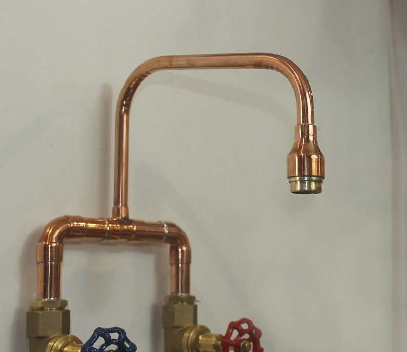 Bespoke Copper & Brass Swivel Mixer Tap / Faucet Raw Copper or Coated ...