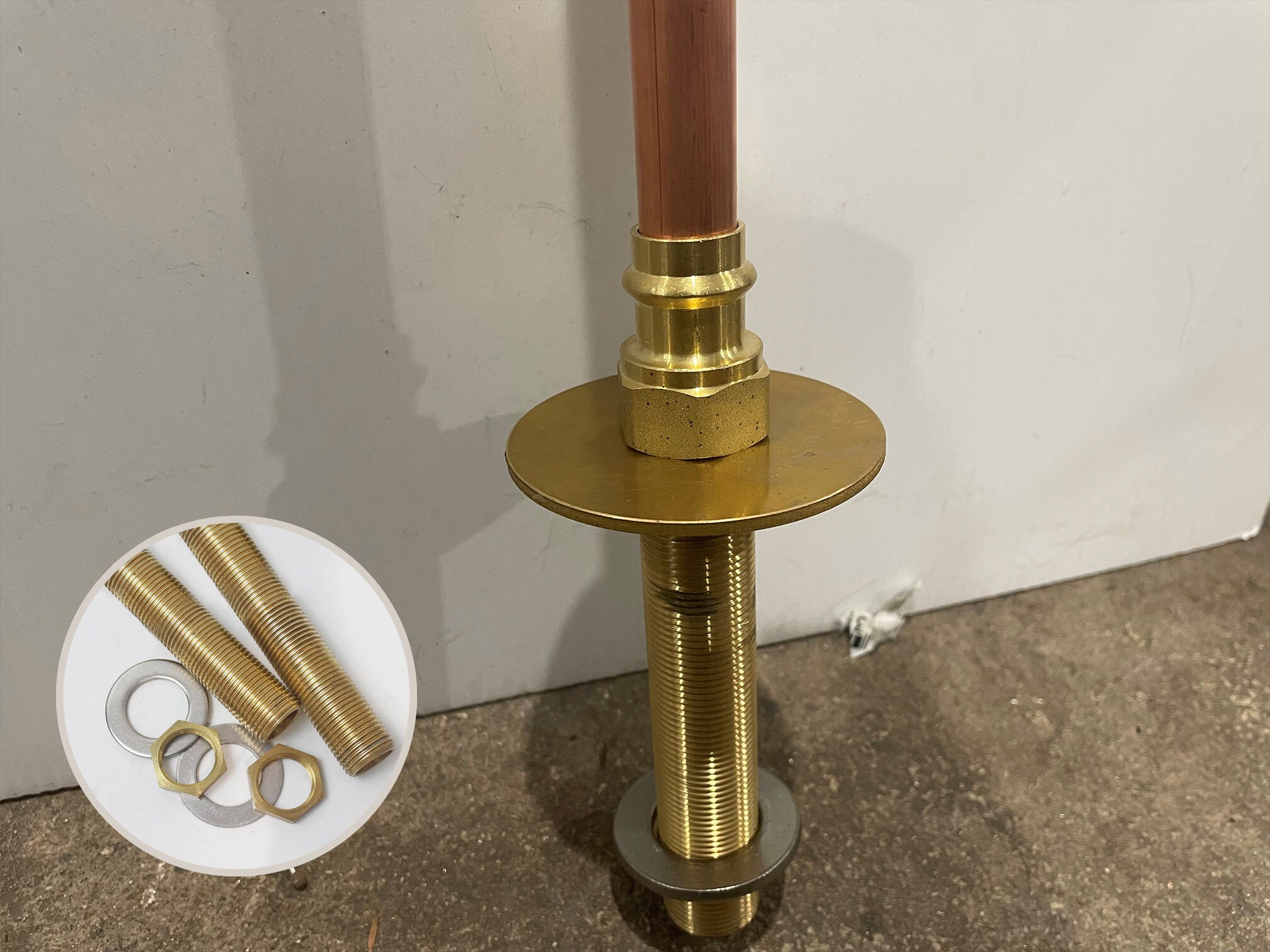 Freestanding Minimalist Copper Mixer Bathtub Filler Wall or Floor Mount ...