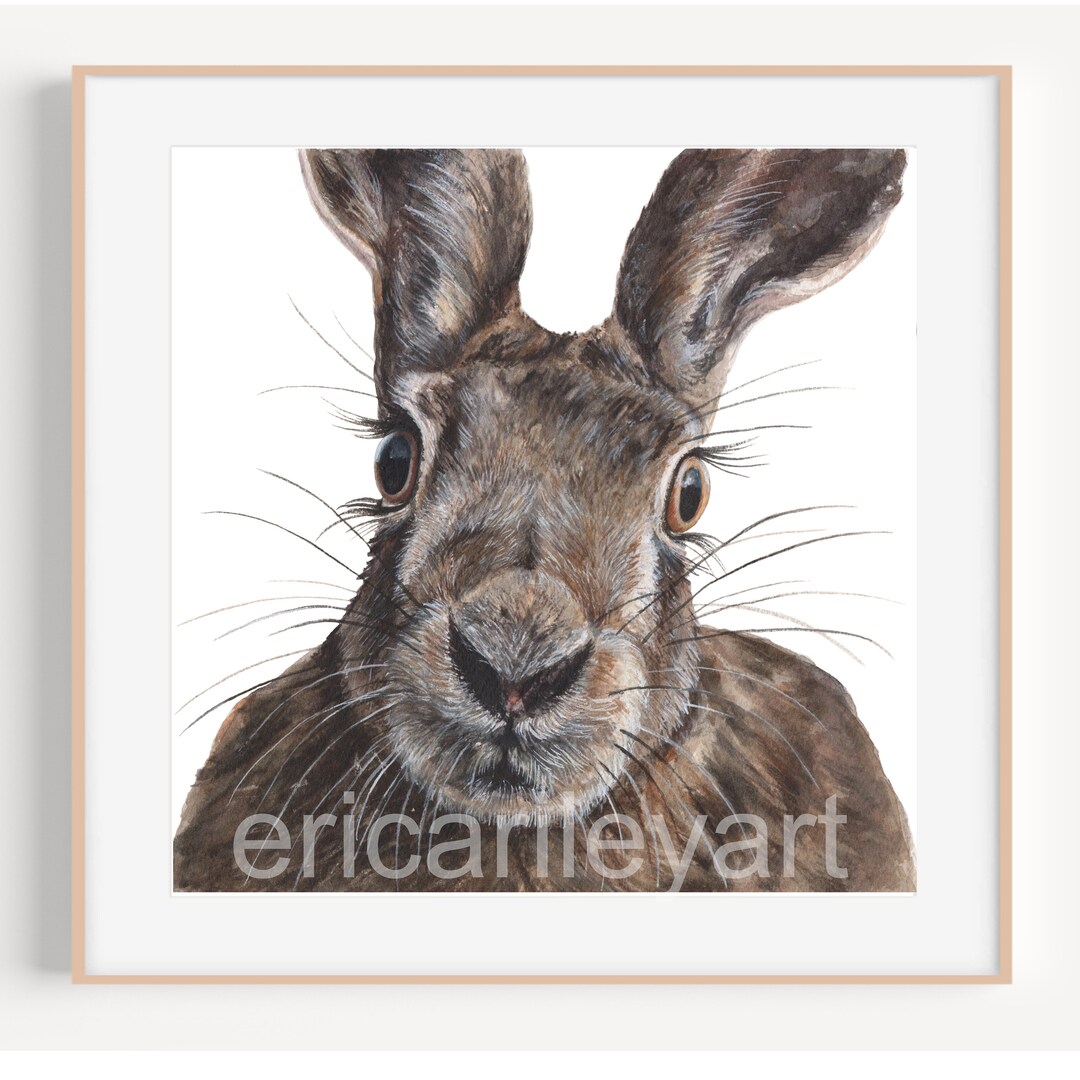Rabbit Painting, Rabbit Art, Hare Painting, Hare Art Print - Etsy