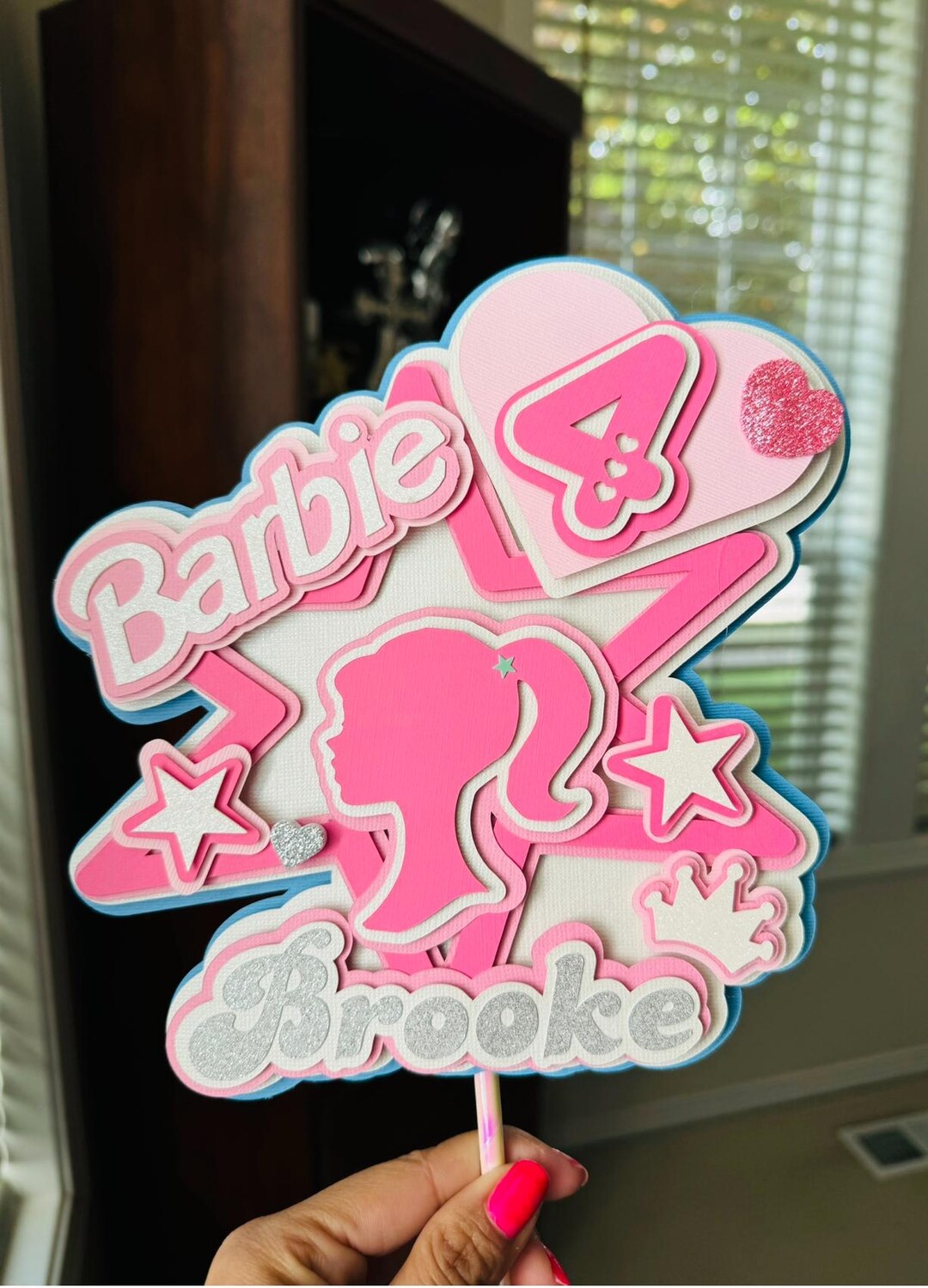 Pink Doll Cake Topper, Fashion Doll Cake Topper, Doll Birthday Party ...