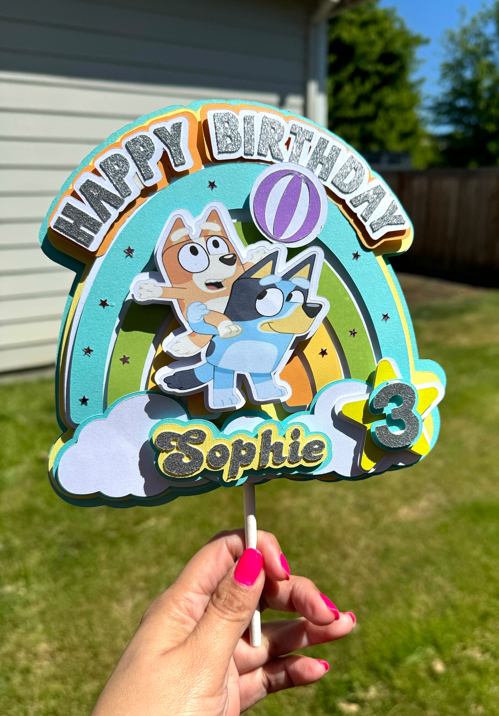 Blue Dog Cake Topper, Cake Toper, Blue Dog Party Decoration, Cartoon ...