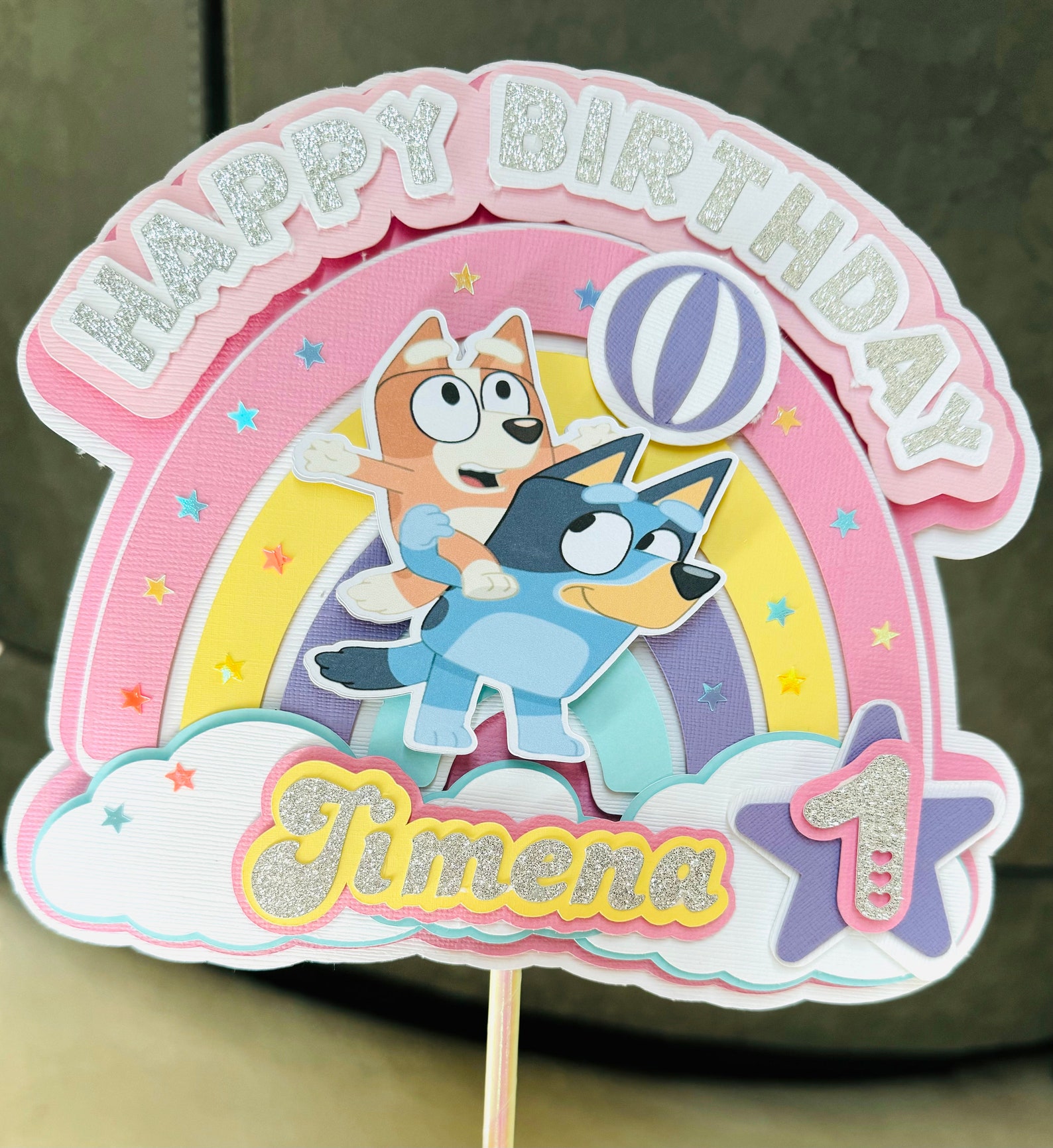 Blue Dog Cake Topper, Cake Toper, Blue Dog Party Decoration, Cartoon ...