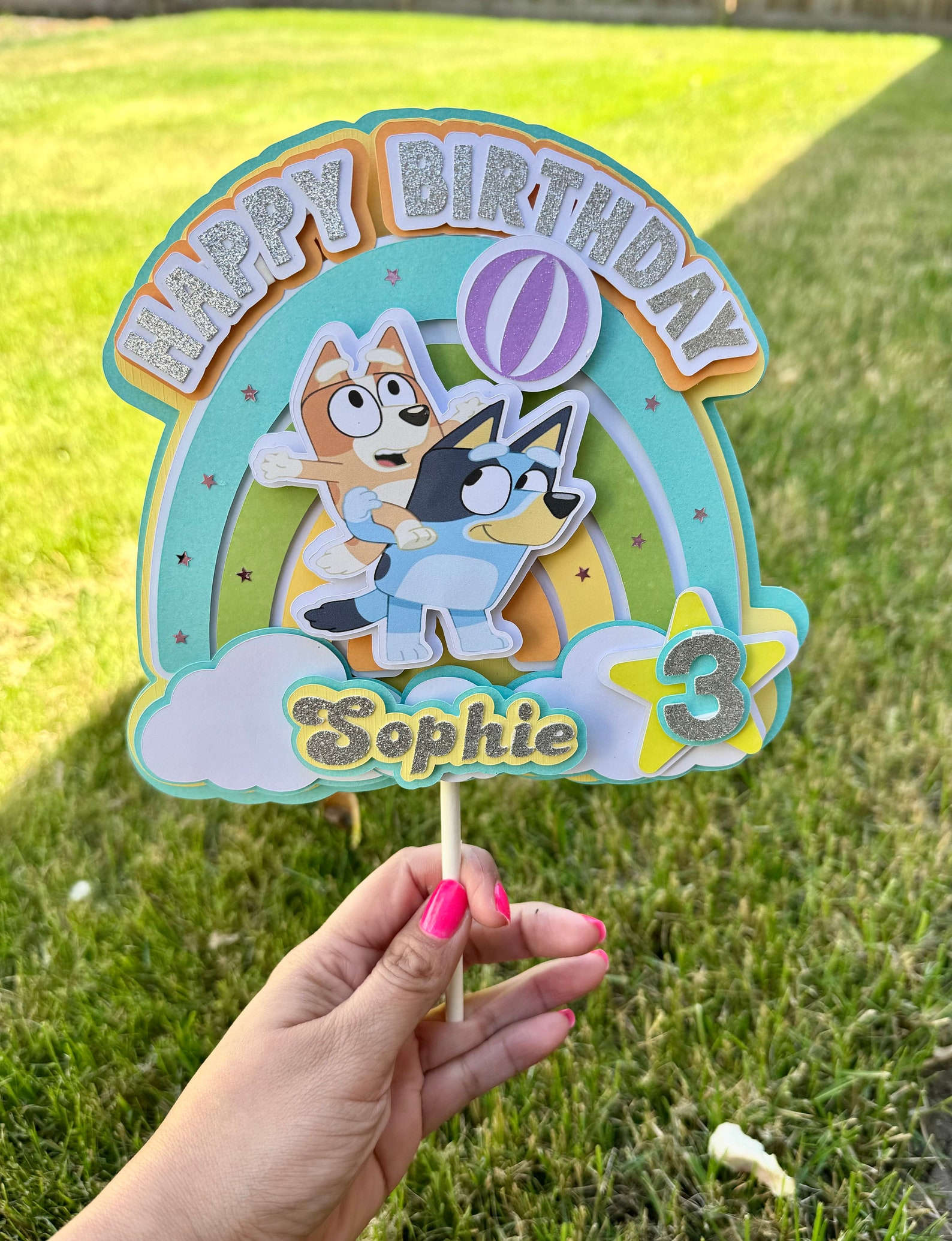 Blue Dog Cake Topper, Cake Toper, Blue Dog Party Decoration, Cartoon ...