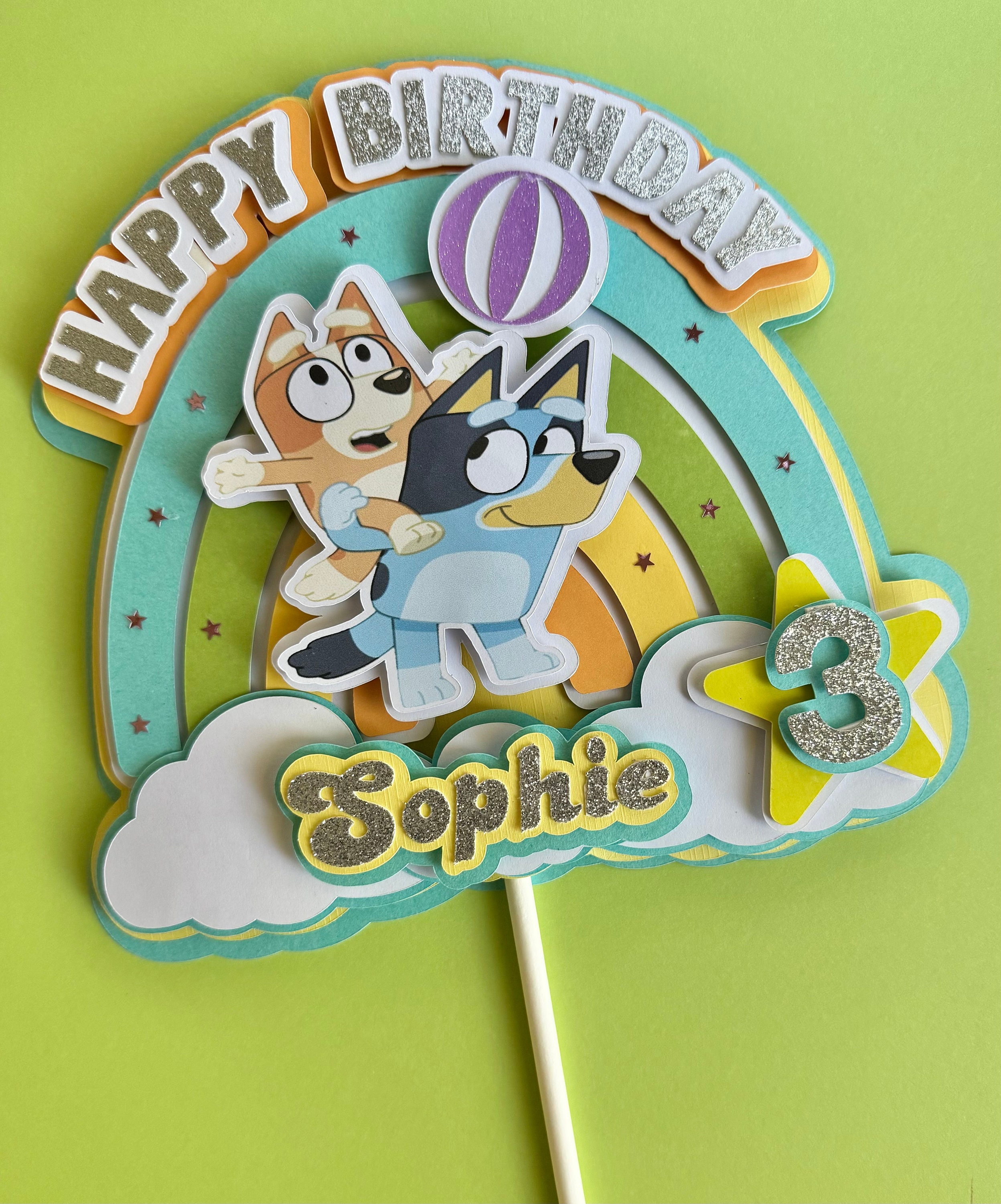 Blue Dog Cake Topper, Cake Toper, Blue Dog Party Decoration, Cartoon ...