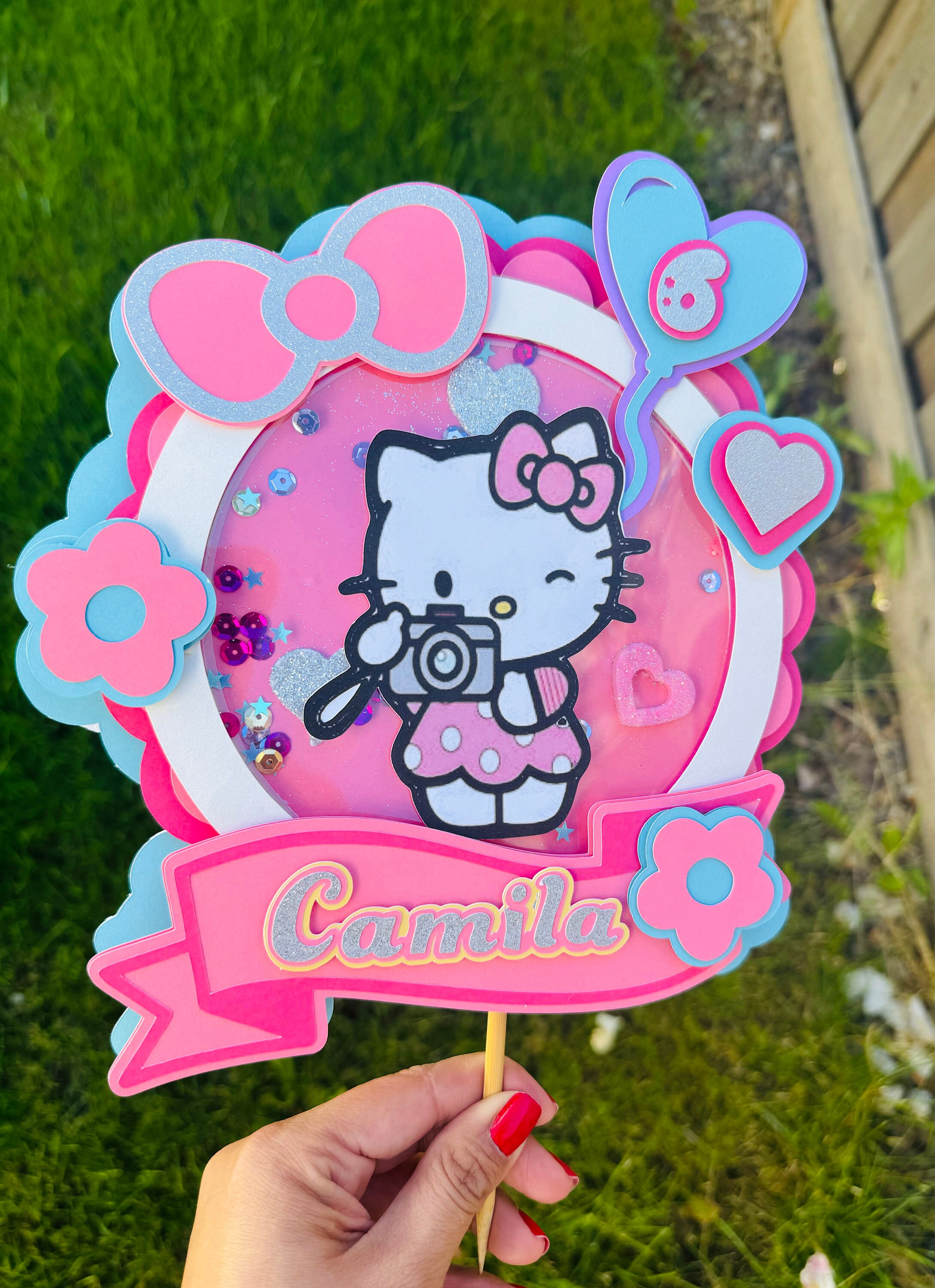 Hello Kitty Cake Topper, Sanrio Cake Topper, Kawaii Cake Toper, Parties ...