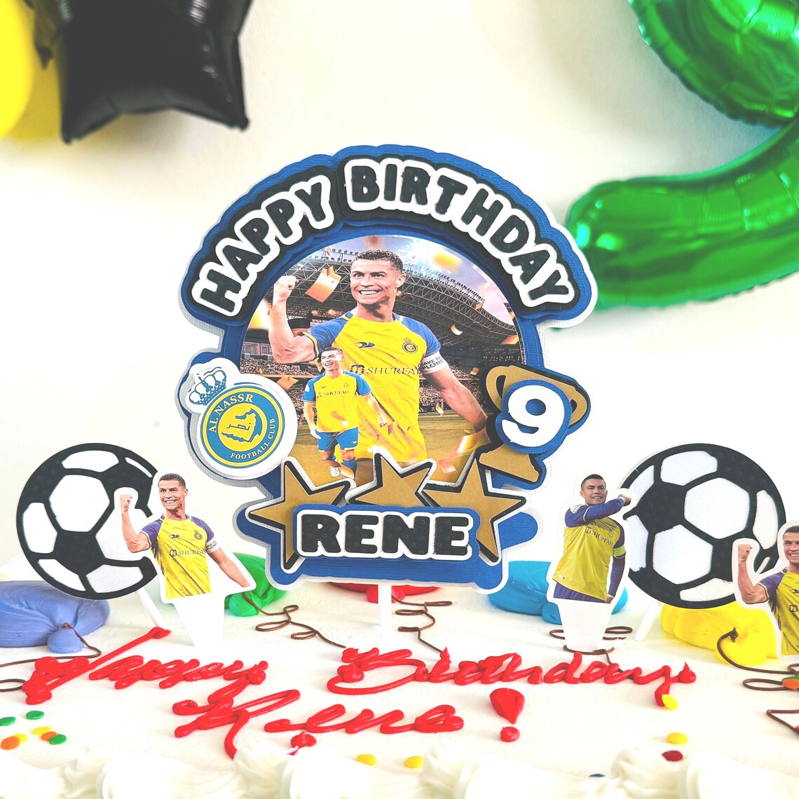 Soccer Cake Topper, Cristiano Ronaldo Cake Topper, Ronaldo Cake Topper ...