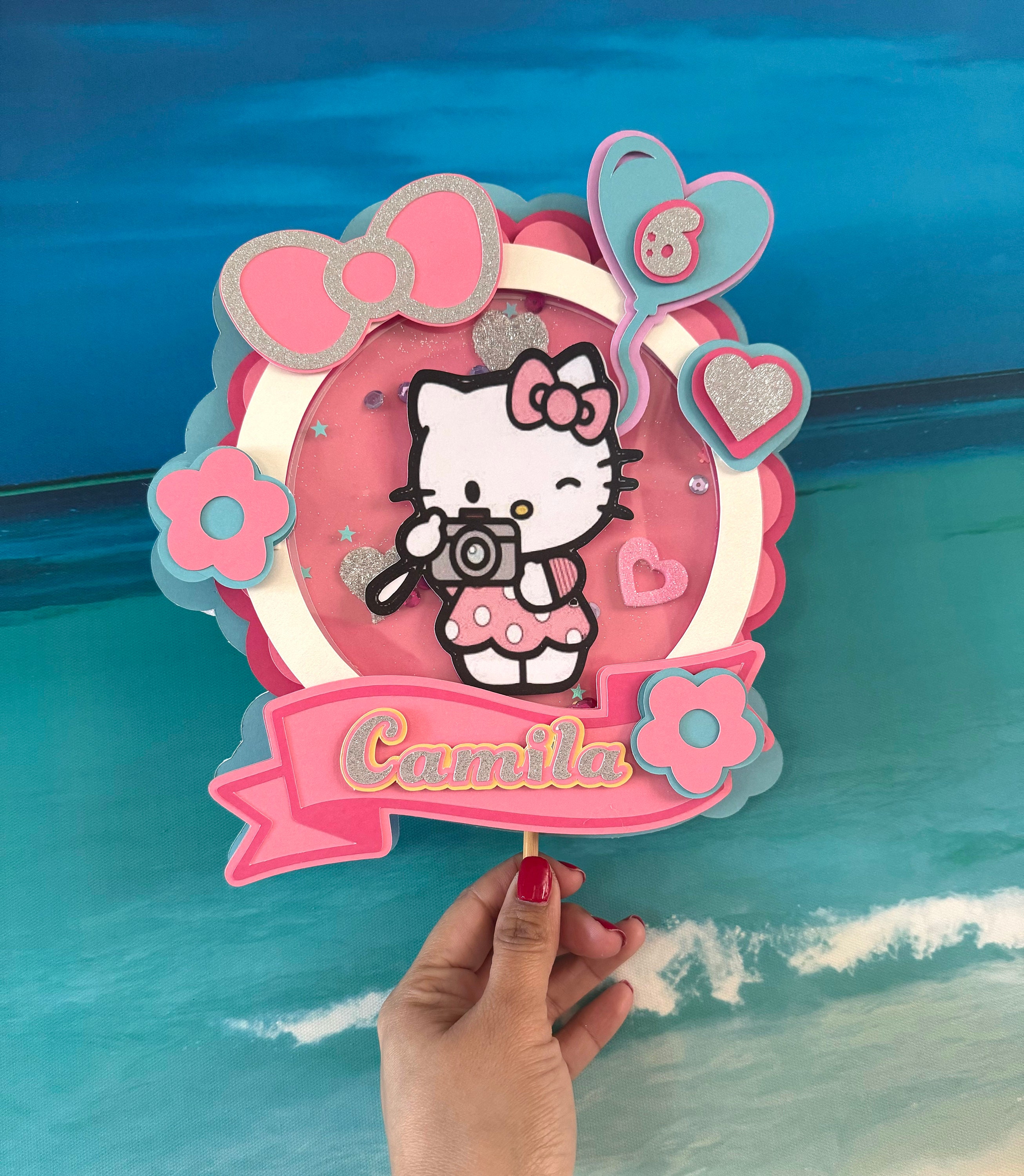 Kitty Shaker Cake Topper, Sanrio Cake Topper, Kawaii Cake Toper ...