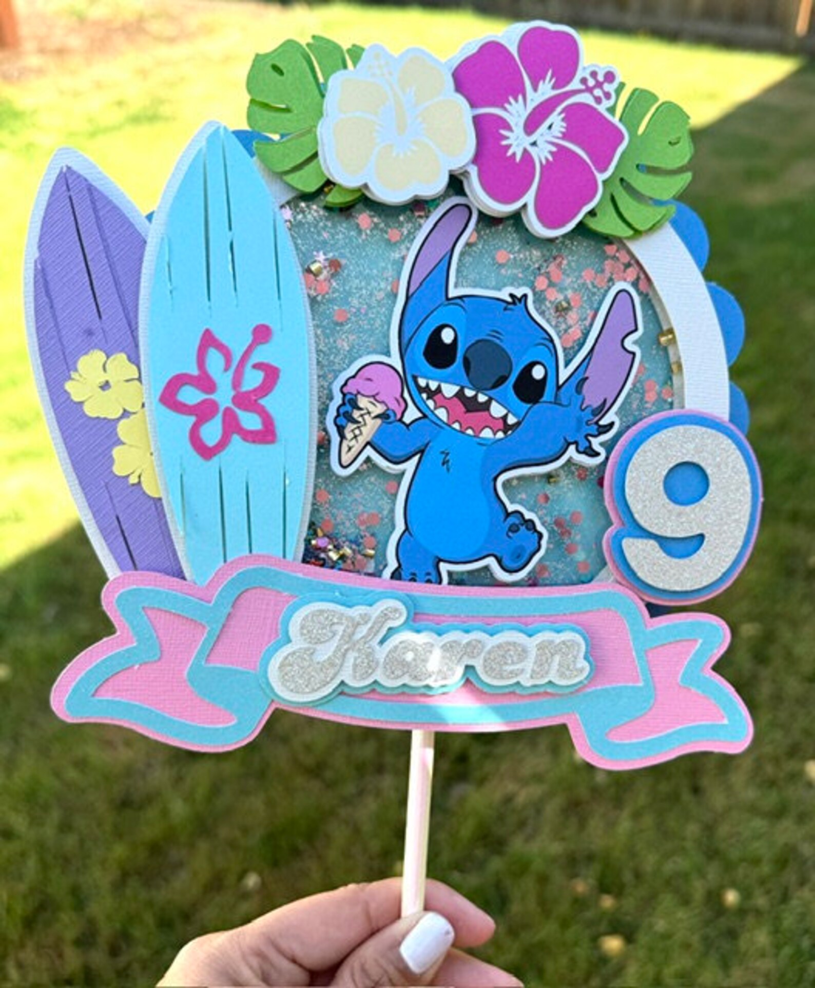 Stitch Shaker Cake Topper, Stitch Decoration, Stitch Cake Decoration ...