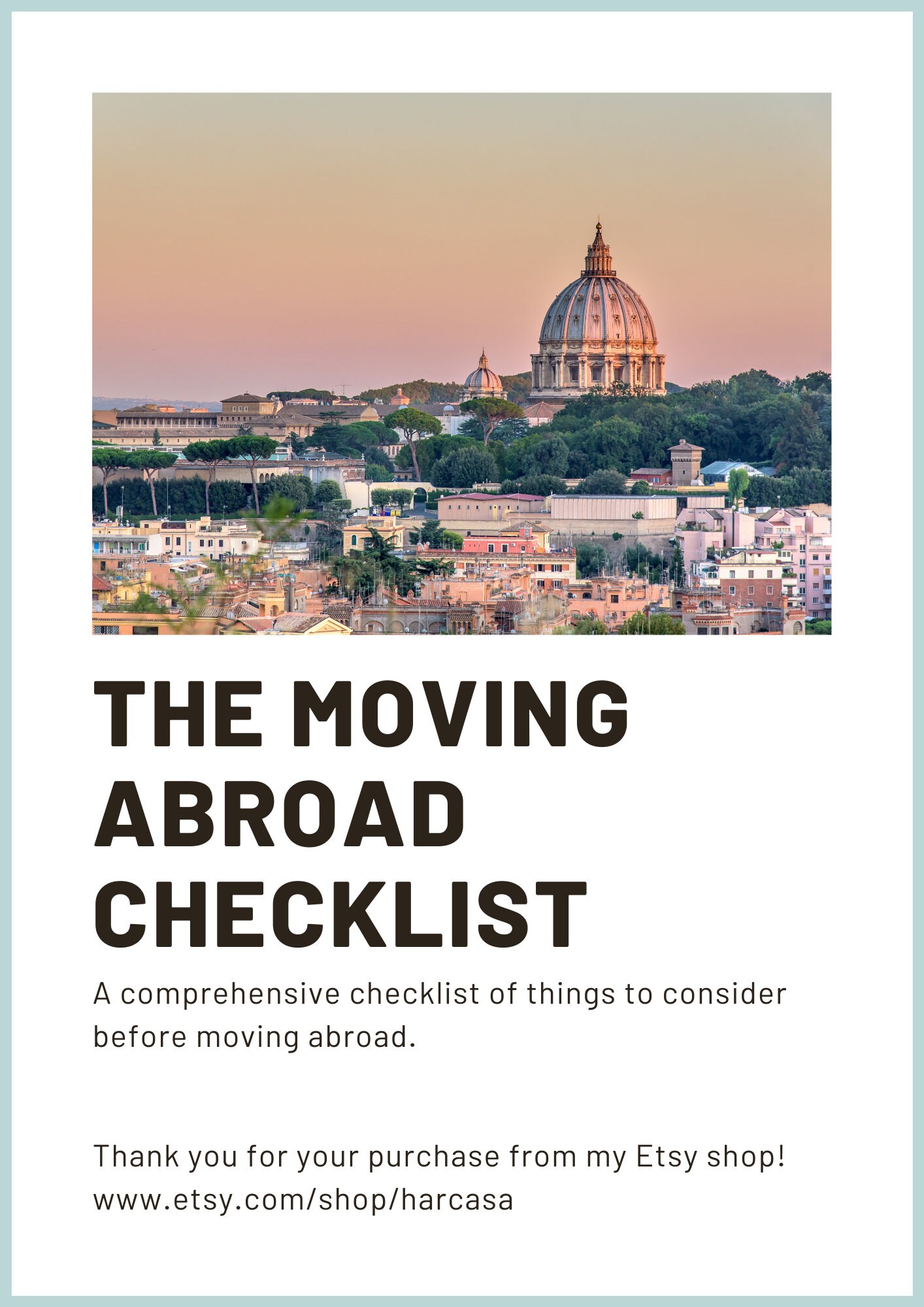 Moving Abroad Checklist Printable - Move Abroad Planning, Digital Nomad ...