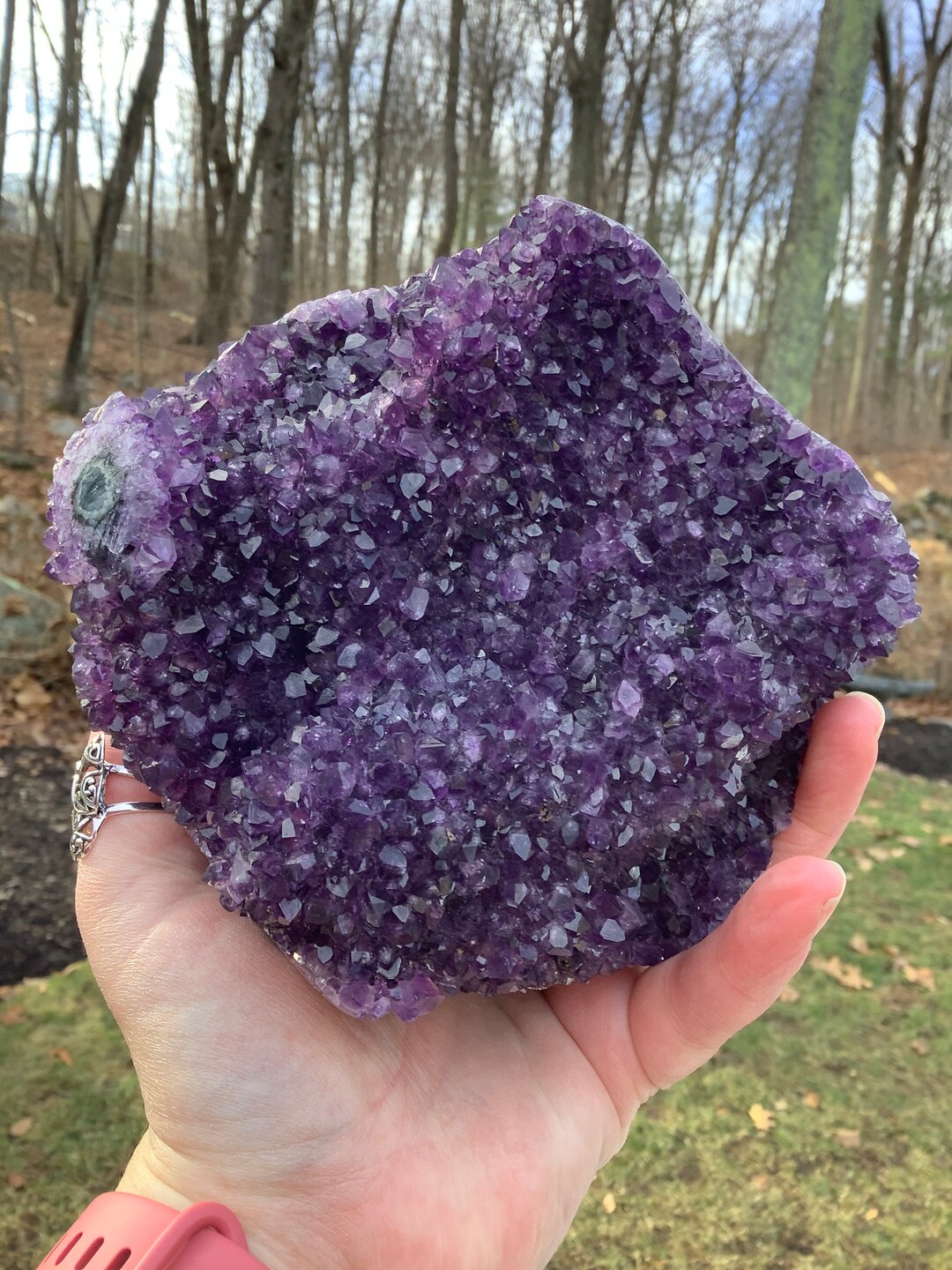 Amethyst Agate Eye From Brazil, Stunning Colors and Crystals - Etsy