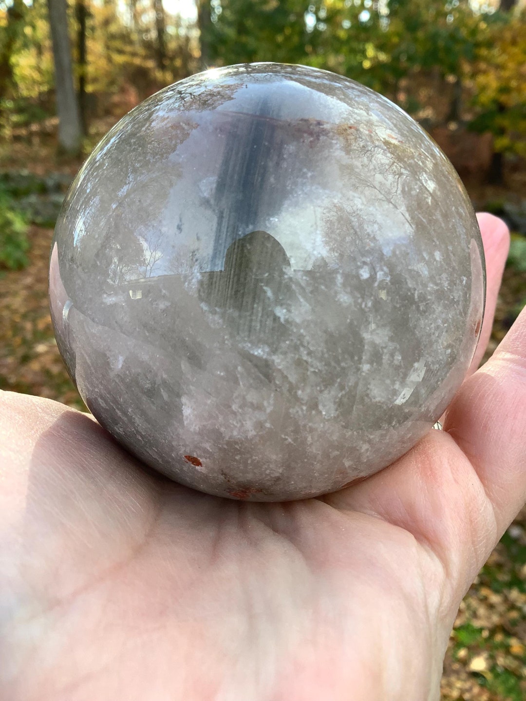 Magical Lodolite Garden Quartz Polished Sphere From Brazil - Etsy
