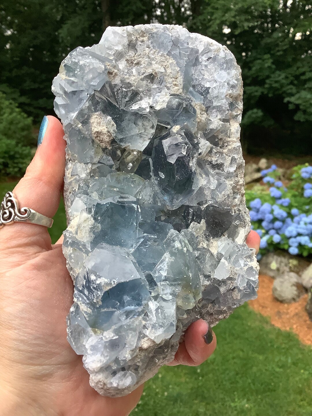Heavenly, Sparkly Large Celestite Geode Half From Madagascar - Etsy
