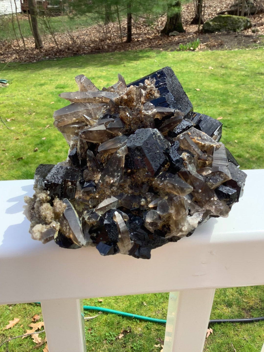 Powerful Rare Large Black Tourmaline and Smoky Quartz in Matrix With ...