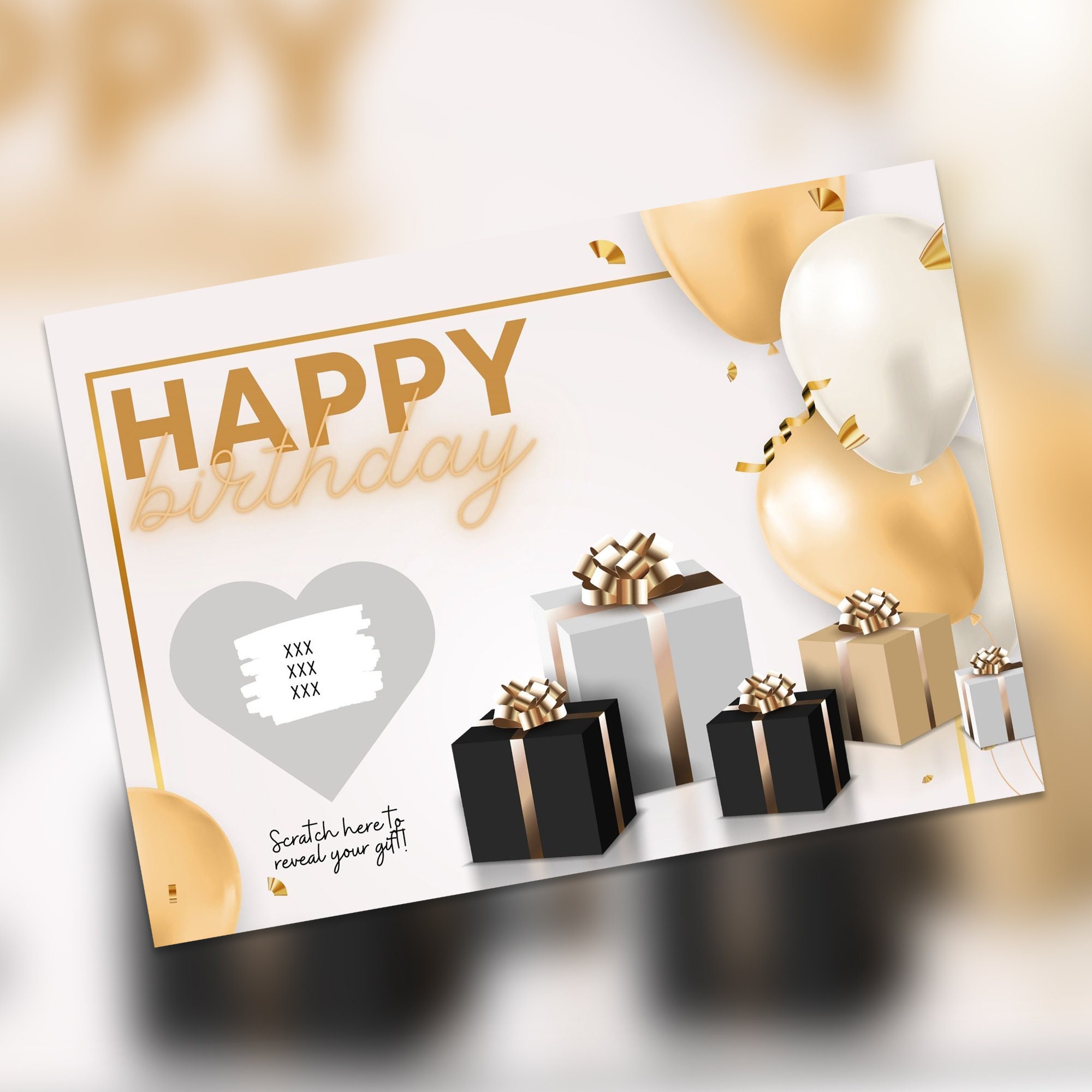 Personalised Happy Birthday Gift Reveal Scratch off Cards - Etsy UK