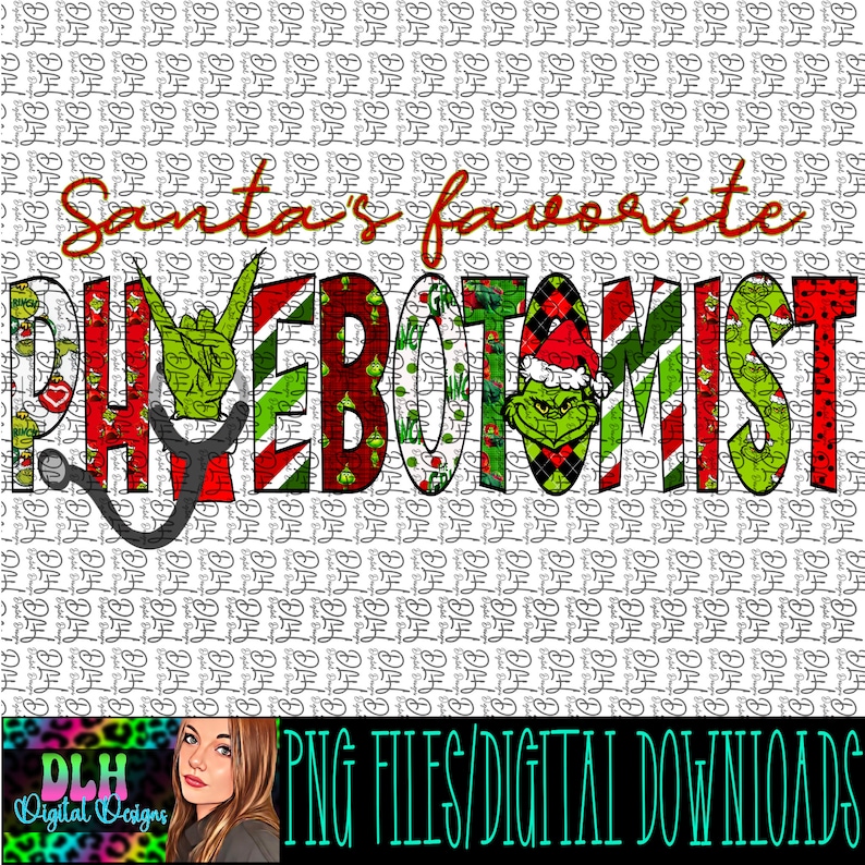 Santa’s Favorite Phlebotomist, Png File, Tshirt Design, Digital ...