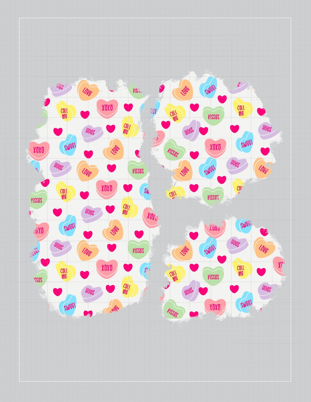 Valentines Candy Heart Patches- Png File/ Digital Download - Etsy