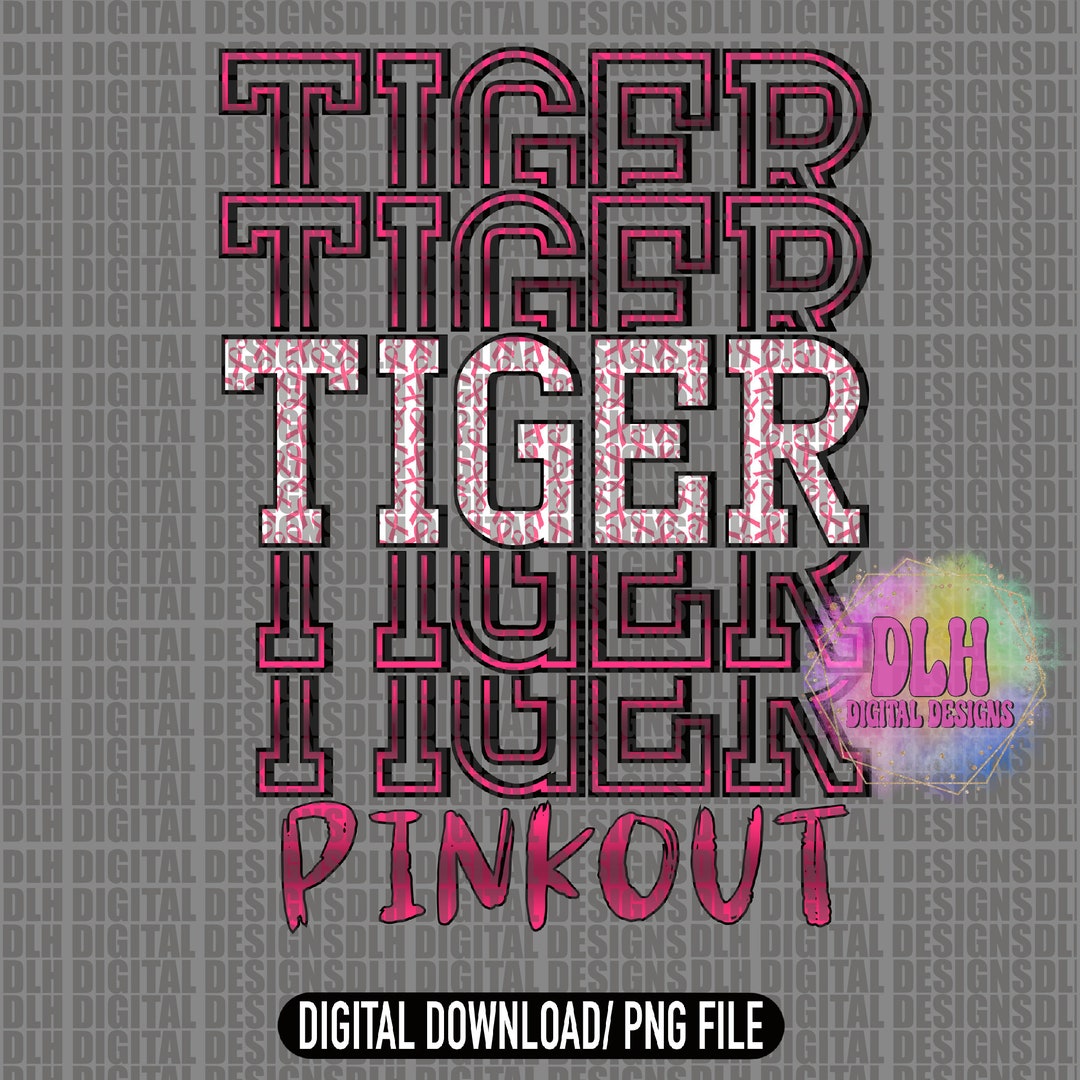 Tiger Pinkout, Cancer Awareness, Png File, Digital Download, Tshirt ...