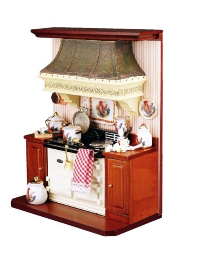 1:12 Scale, Miniature, Reuttter Porzellan, Wall Display Aga Cream Stove ...