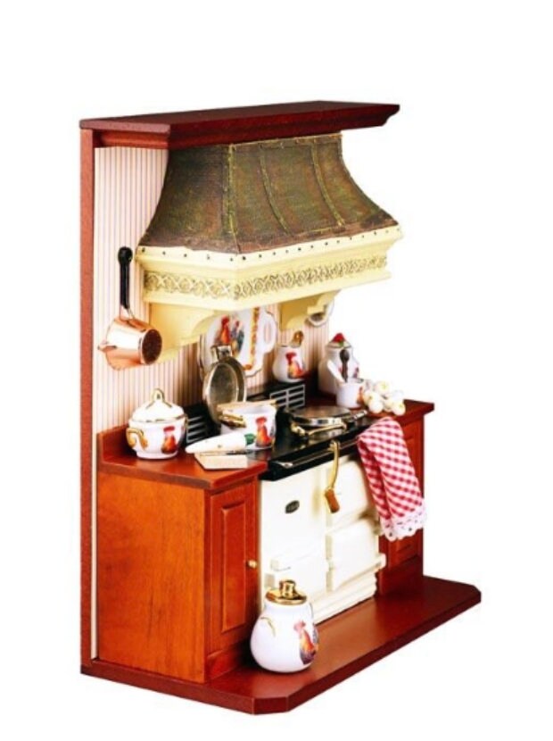 1:12 Scale, Miniature, Reuttter Porzellan, Wall Display Aga Cream Stove ...