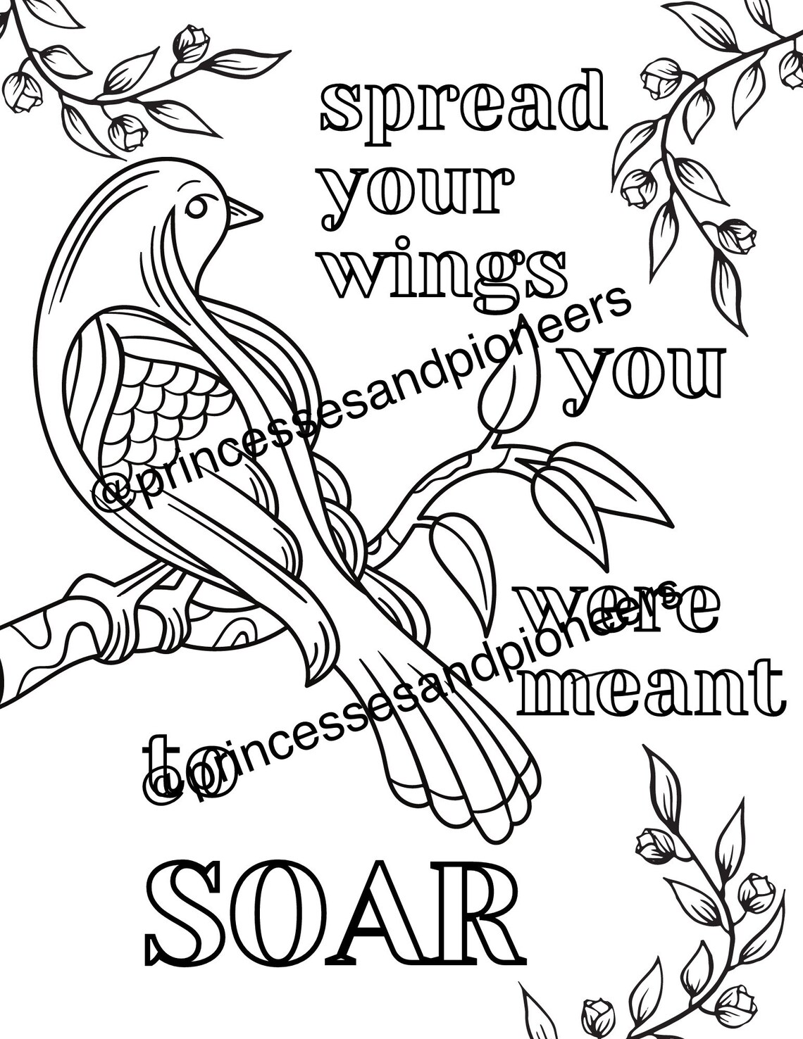 Spread Your Wings // Jw Printable Coloring Page Instant Digital ...