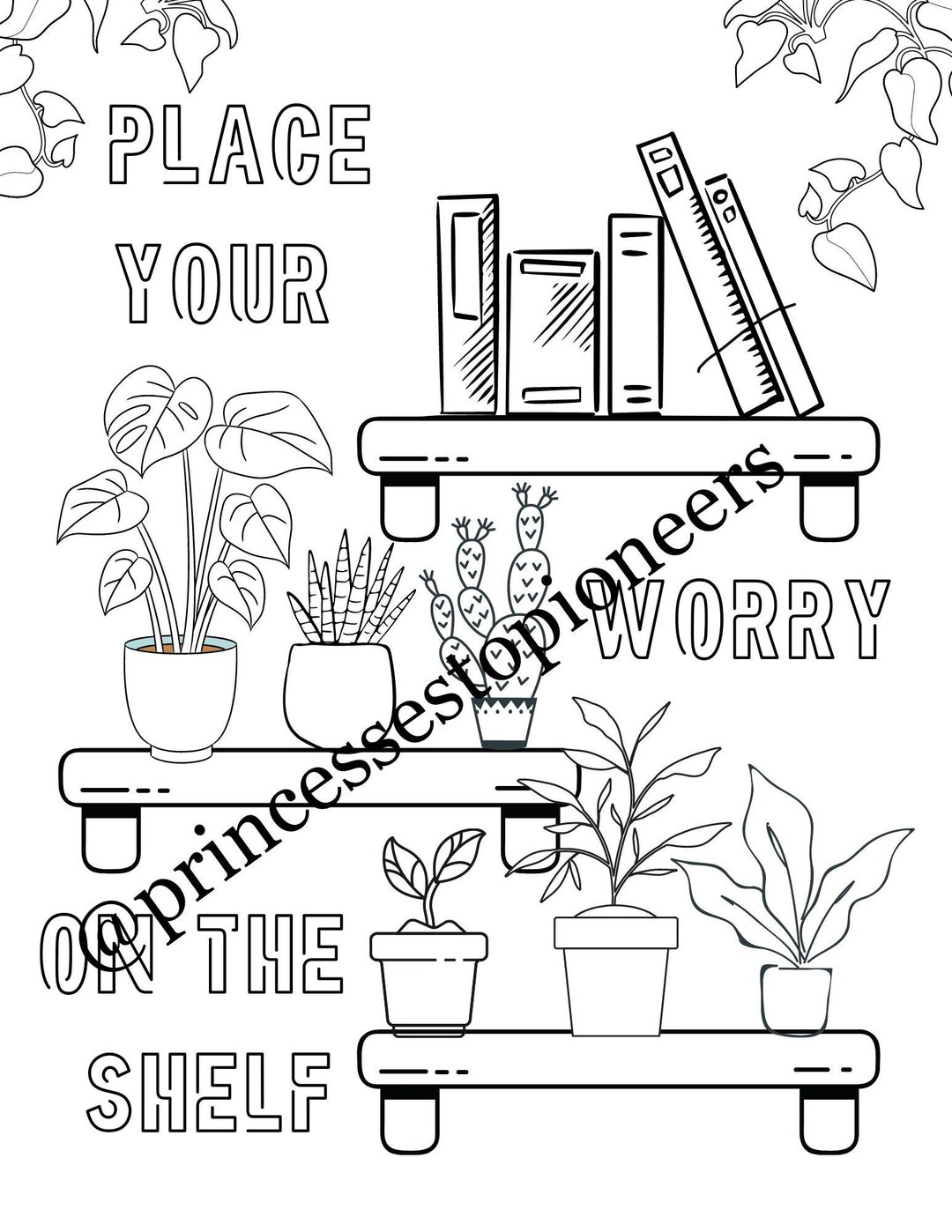 Place Your Worry on the Shelf // Jw Printable Coloring Page Instant ...