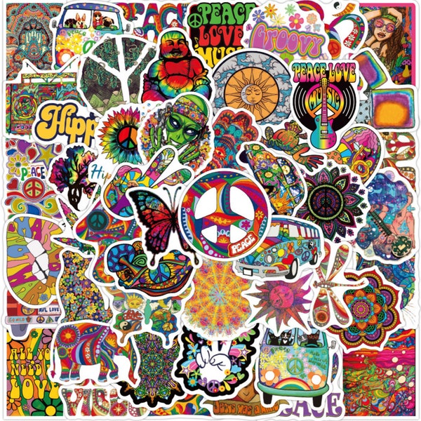 Hippie Sticker - Etsy