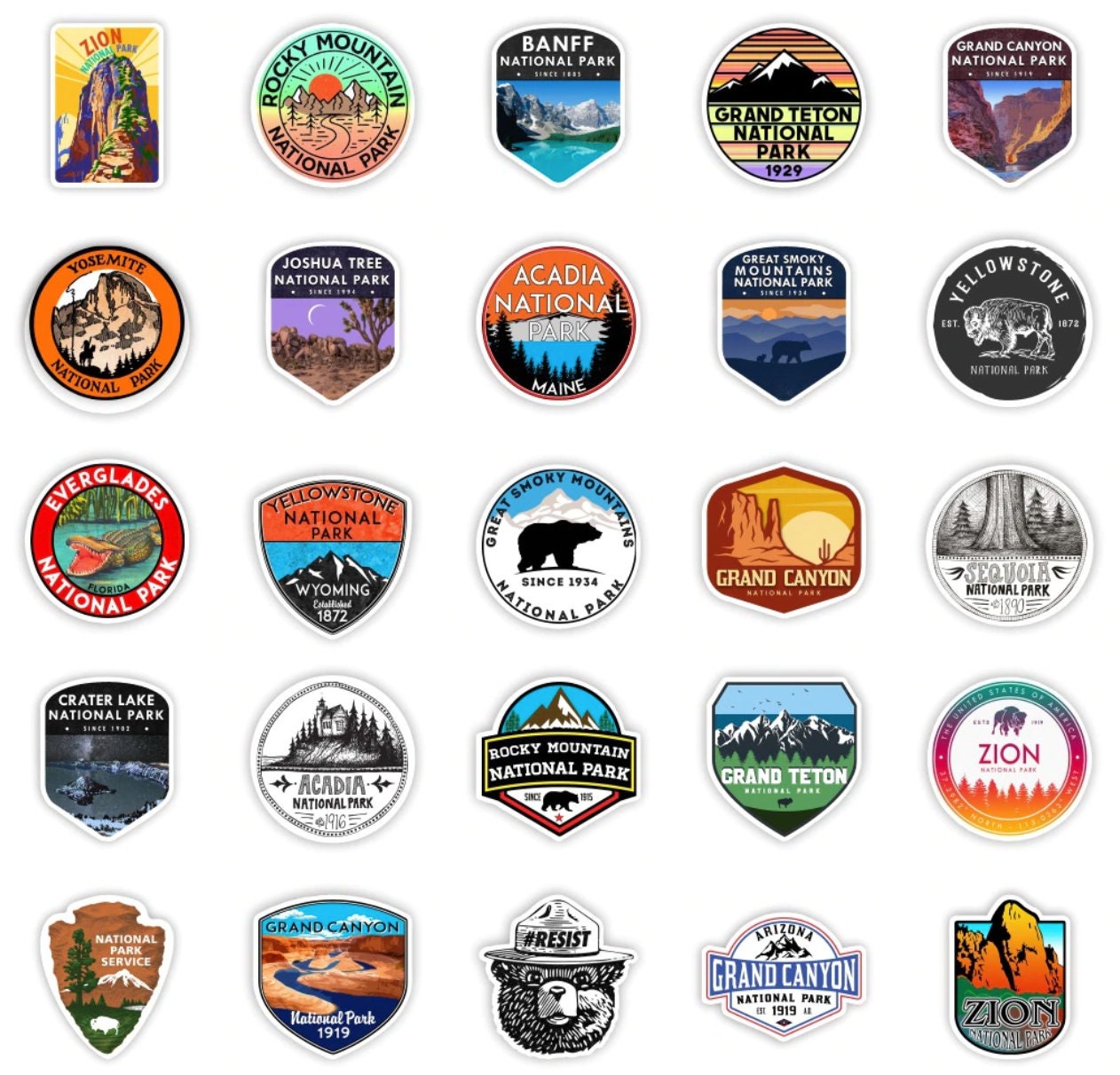 National Parks Stickers | Random Sticker Pack - Etsy