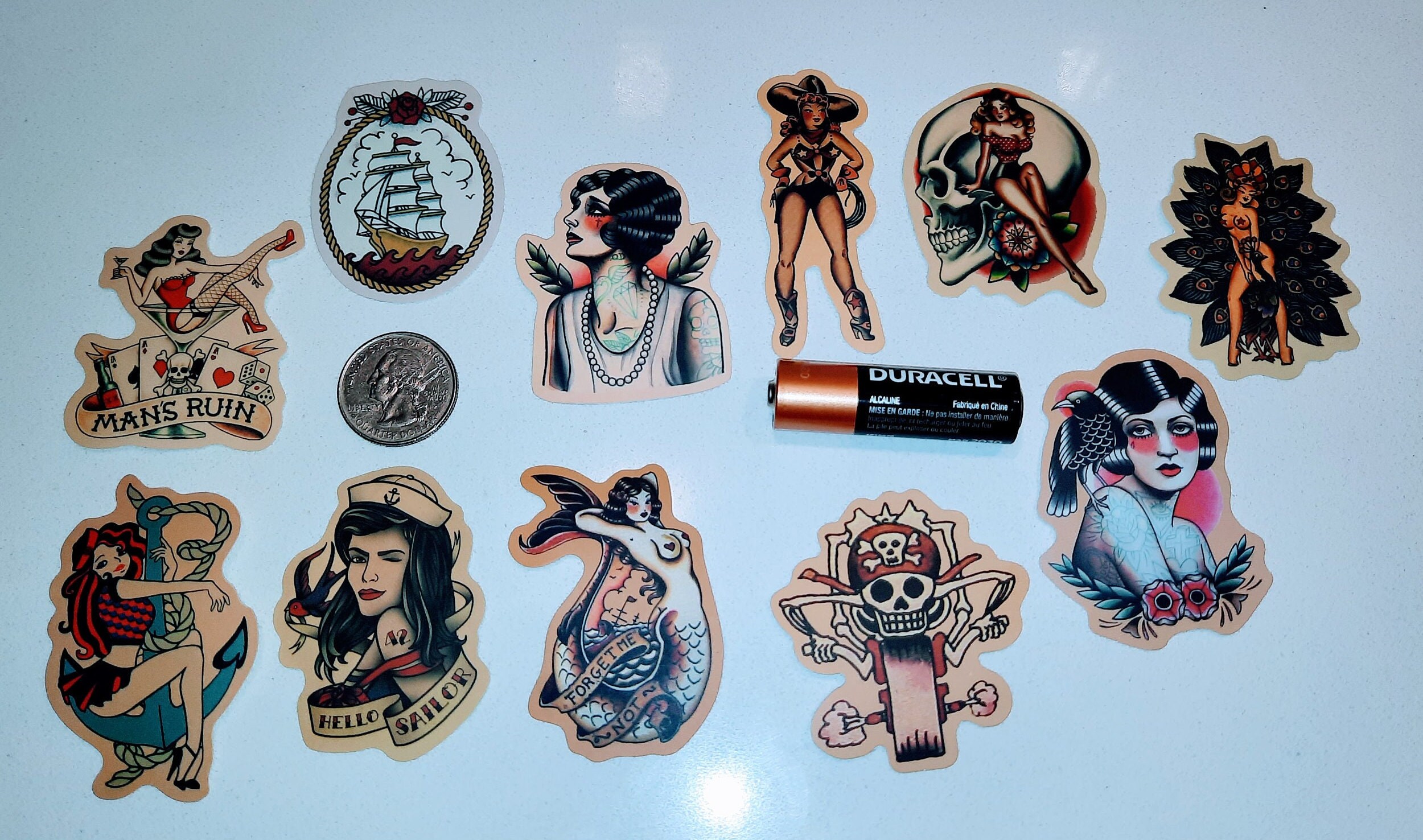 Vintage Retro Tattoo Stickers Random Sticker Packs - Etsy