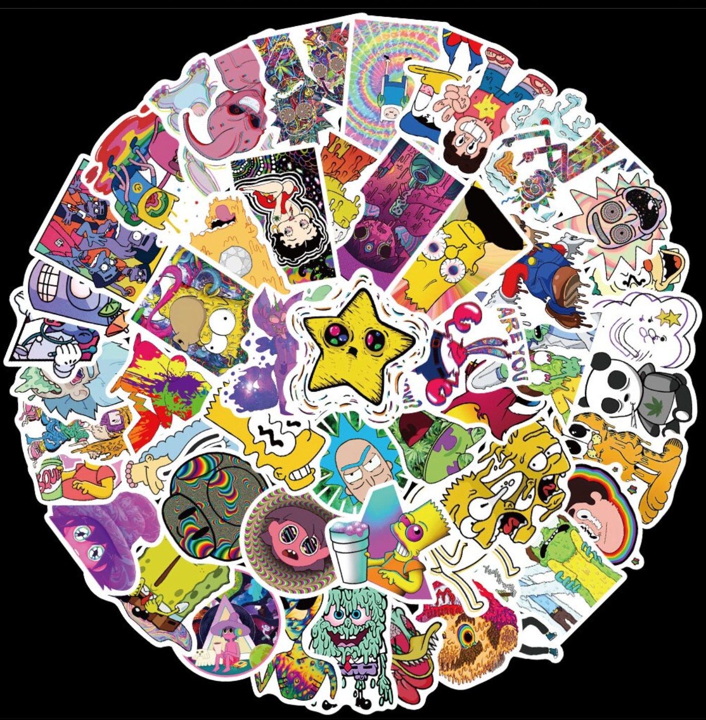 Psychedelic Trippy Cartoon Stickers Random Sticker Pack - Etsy
