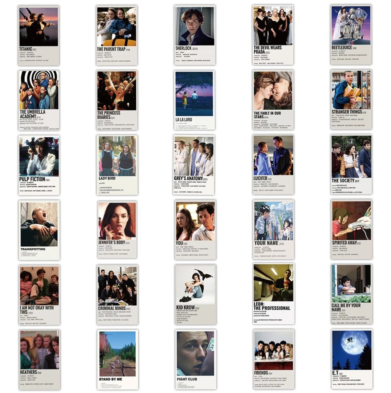 Classic Movie and TV Shows Stickers Random Sticker Pack - Etsy