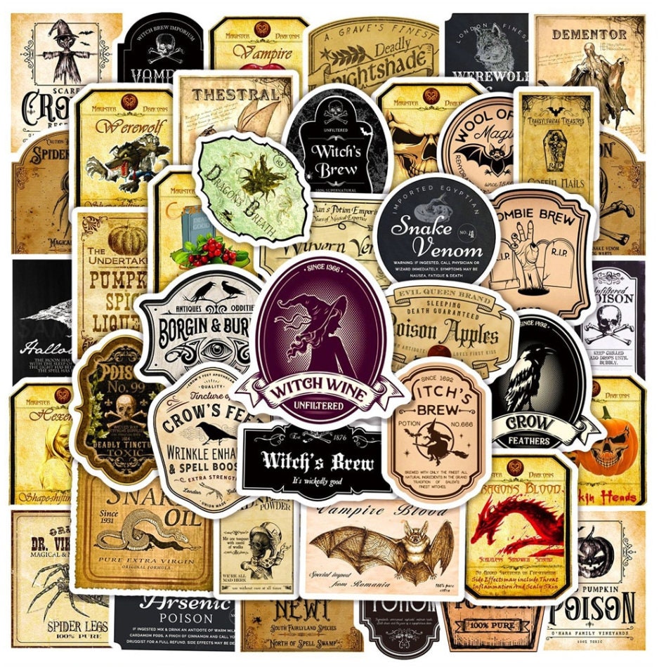 Vintage Halloween Random Sticker Pack - Etsy