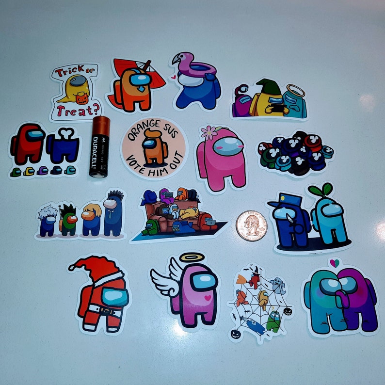 Among Us Stickers Random Sticker Pack Etsy