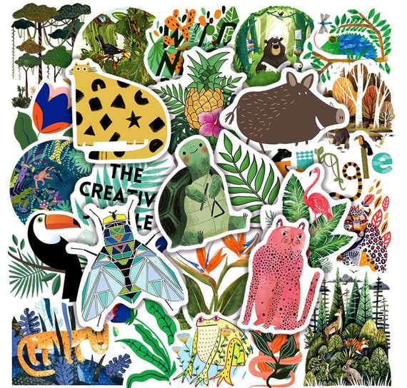 Jungle Animal Stickers Random Sticker Pack - Etsy