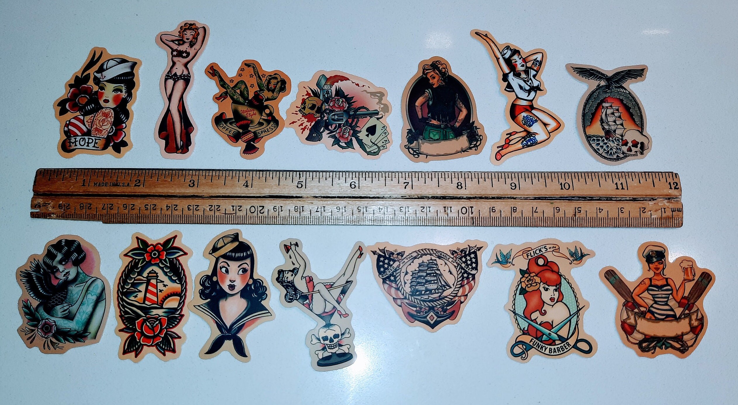 Vintage Retro Tattoo Stickers Random Sticker Packs - Etsy